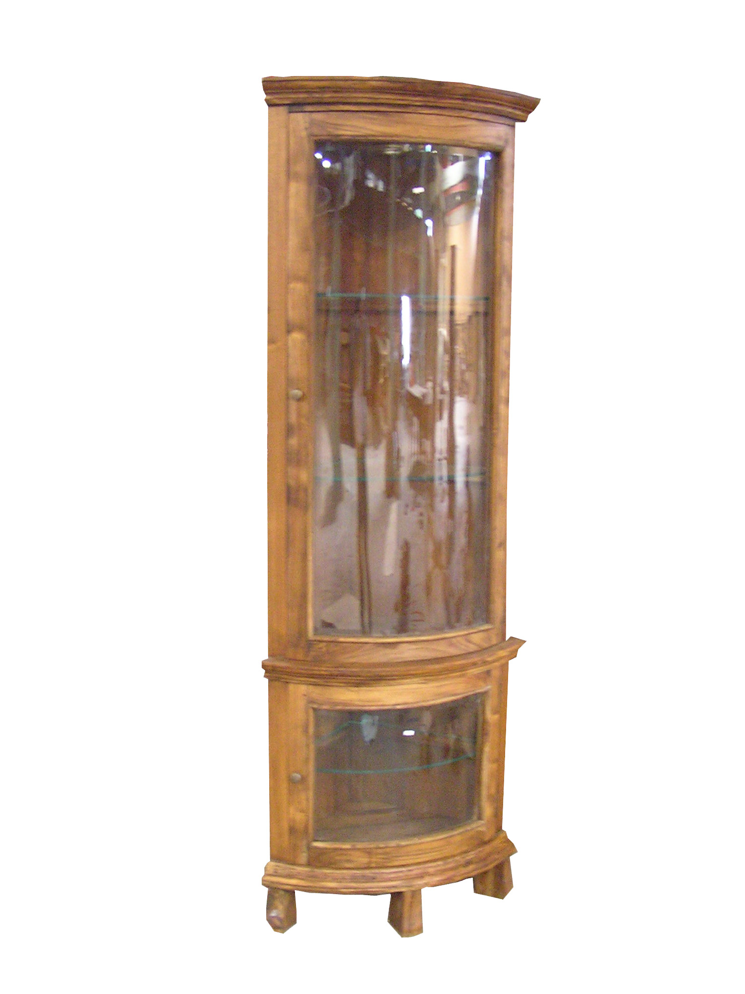 Corner Glass Cab - Indonesian Teak Furniture