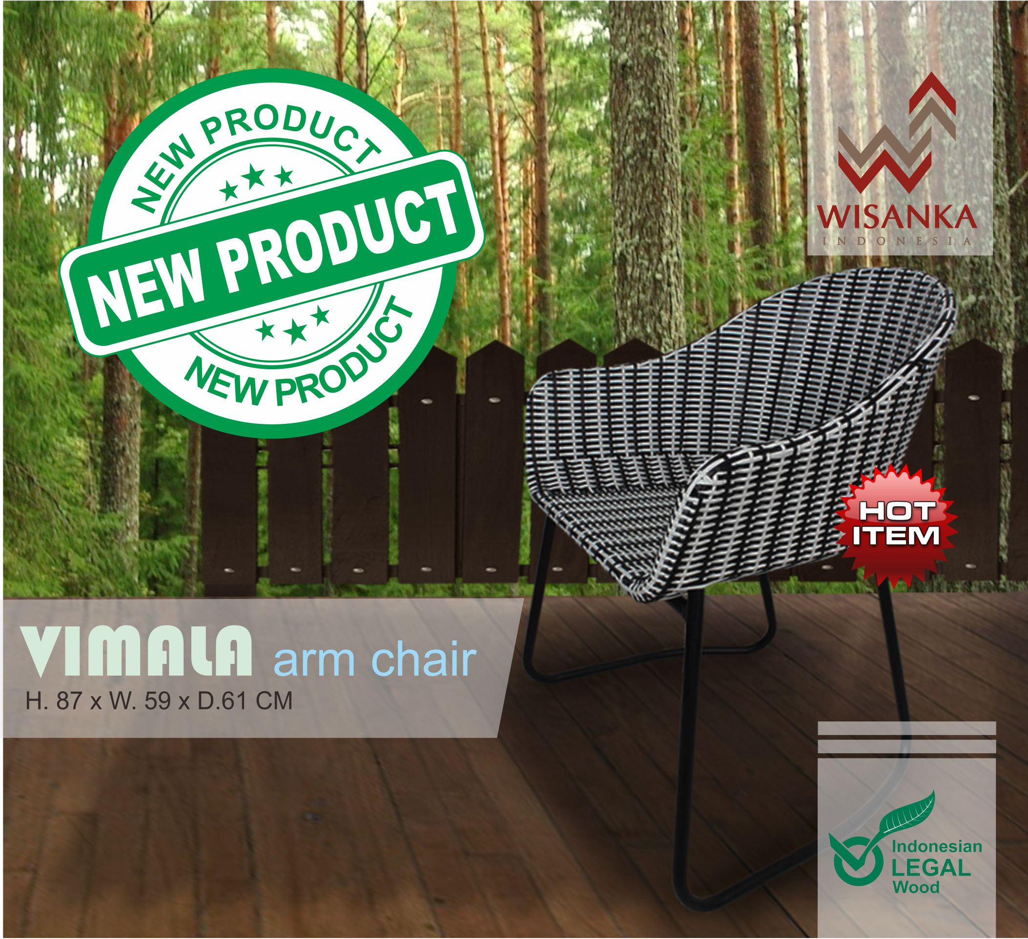 Vimala Arm Chair - Indonesian Teak Furniture